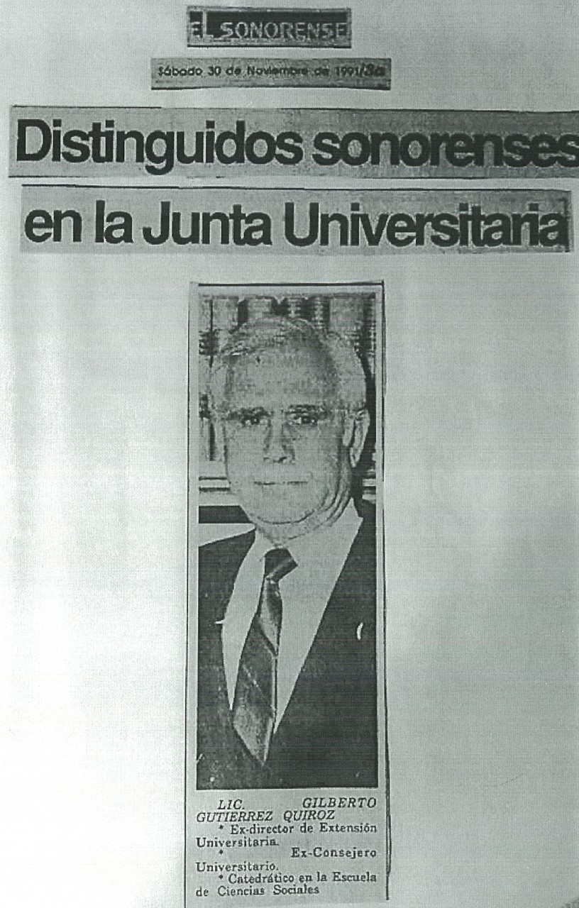 Gilberto Gutiérrez Quiroz: su histórico paso por la Universidad y su ...